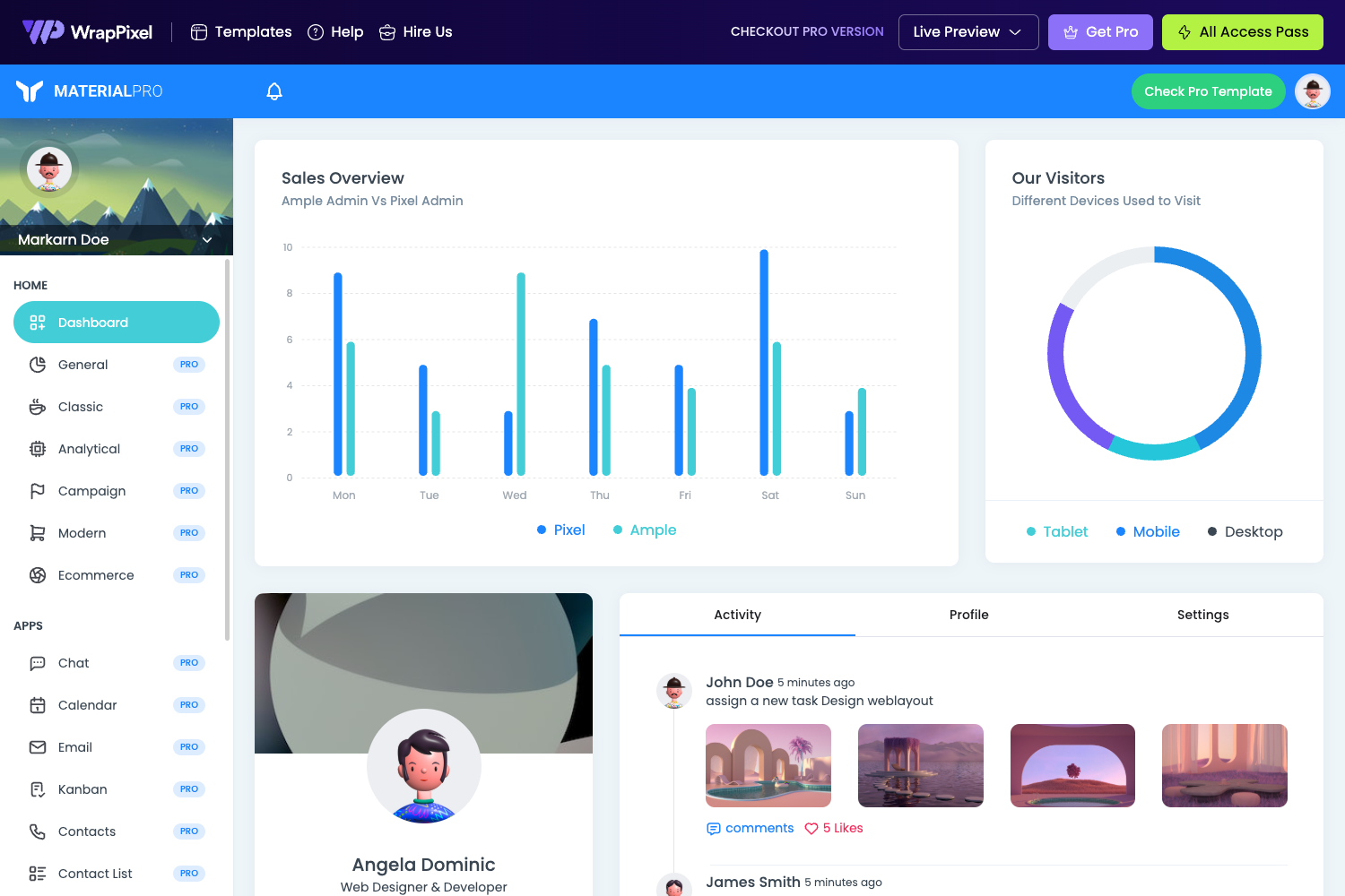 MaterialPro Free Angular Admin Template